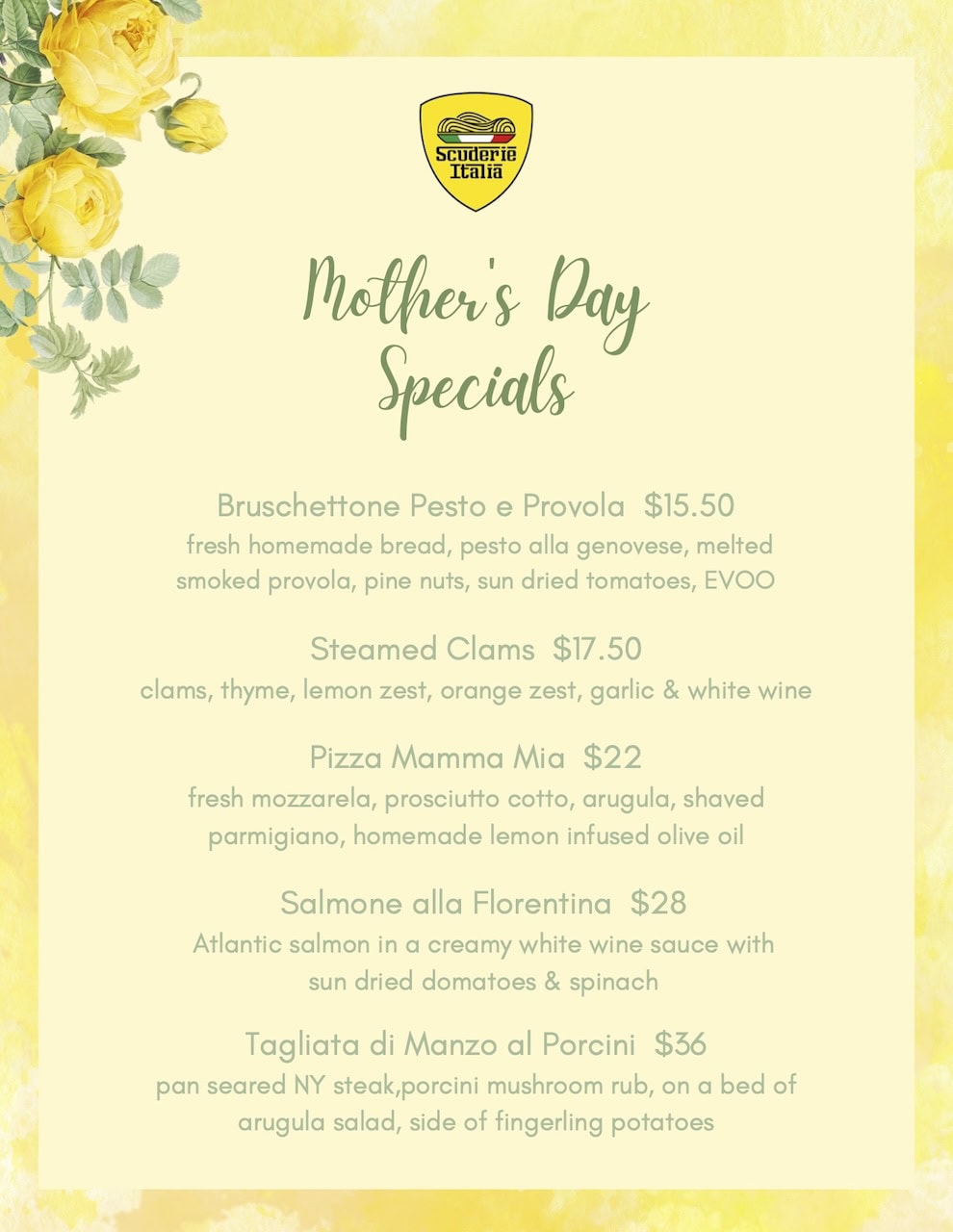 Mother's Day - Pacific Beach Italian Restaurant